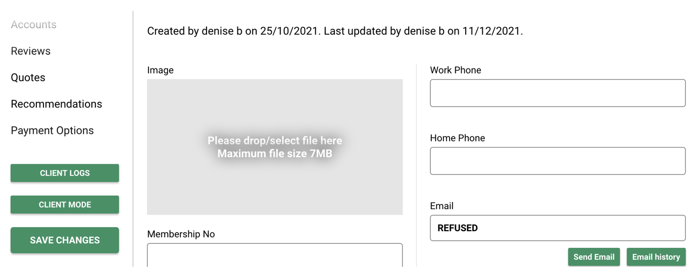 How do I create a new client record card?