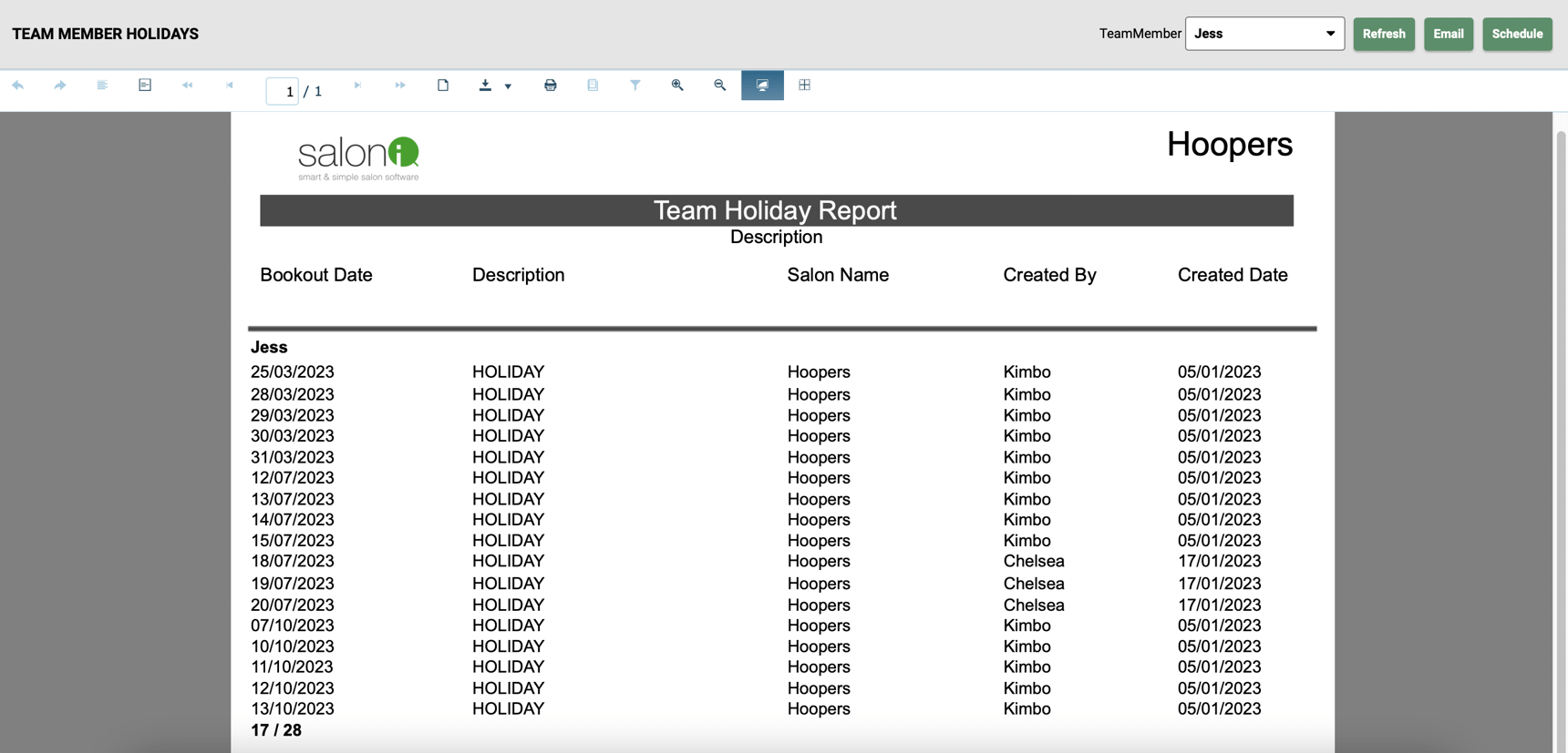 How to use SalonIQ's holiday planner to monitor your teams holiday