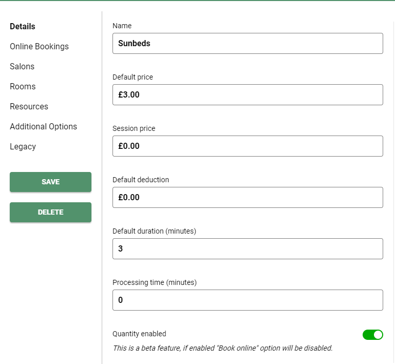 How to set up Sunbeds and Courses