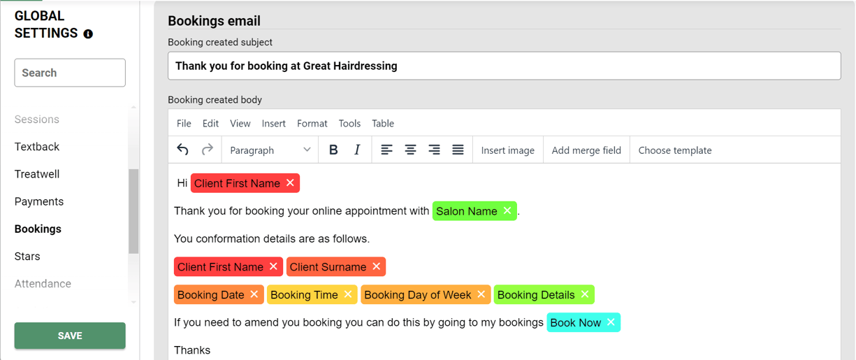 How to customise your online booking confirmation emails