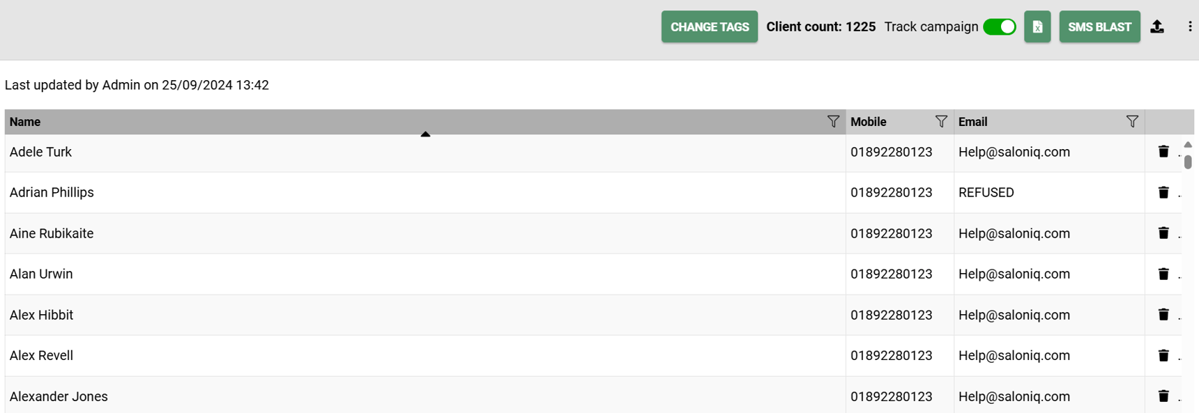 How to create and send a SMS Blast to your clients